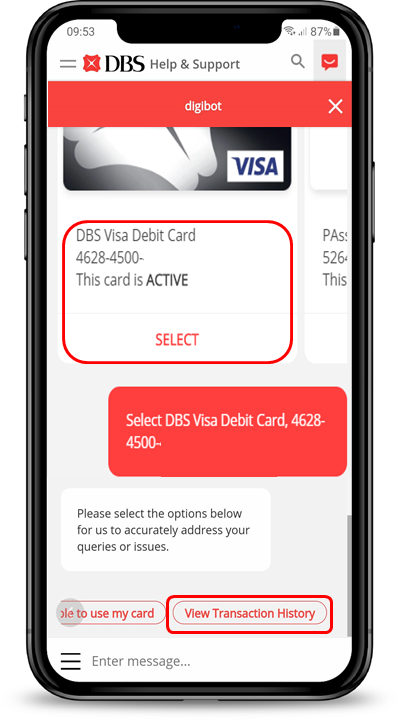 View Debit Card Transaction Details | POSB Singapore