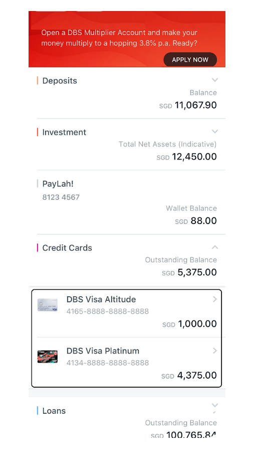 Check Credit Card Transaction Details | POSB Singapore