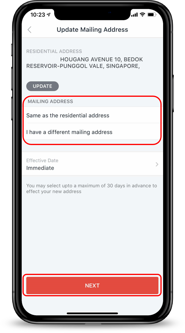 Update Address | POSB Singapore