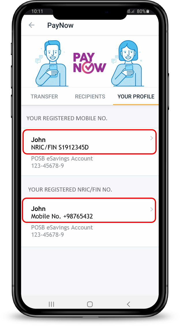 Check PayNow Profile | POSB Singapore