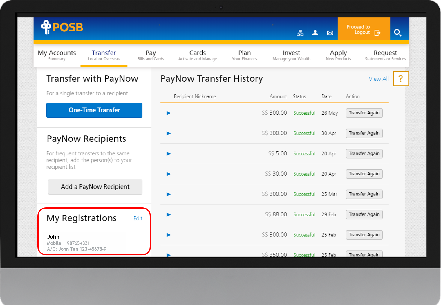 Check PayNow Profile | POSB Singapore