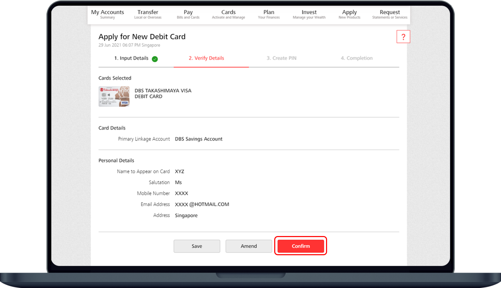 Apply for a Debit Card | POSB Singapore