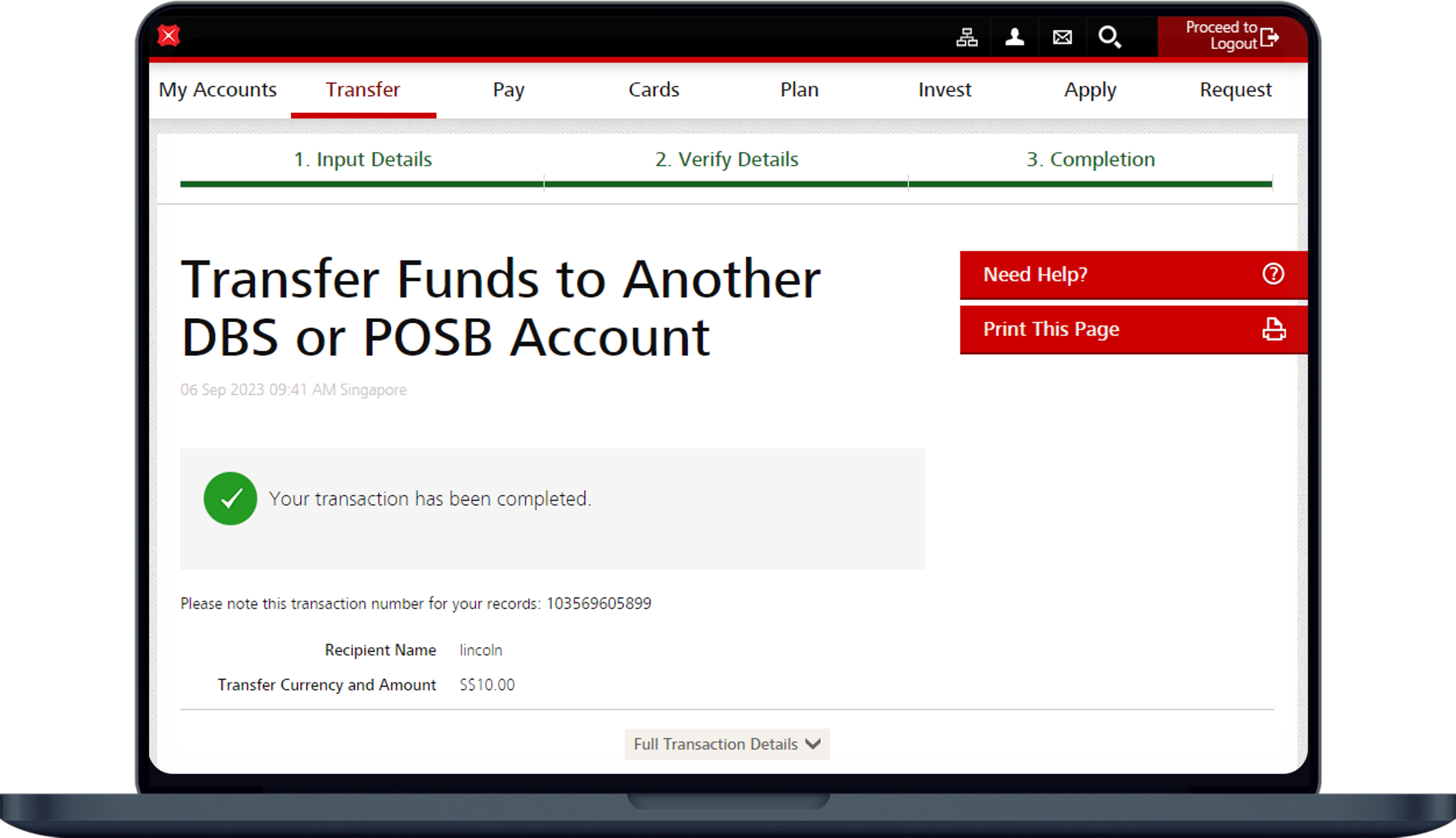 Transfer Funds to Other DBS/POSB Account | POSB Singapore