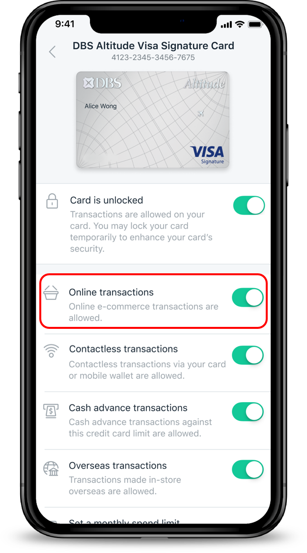 Customise your Card Functions with Payment Controls | POSB Singapore