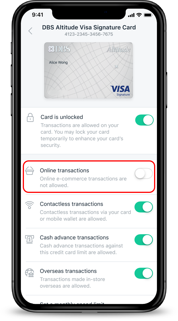 Customise your Card Functions with Payment Controls | POSB Singapore