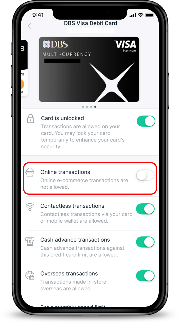 Customise your Card Functions with Payment Controls | POSB Singapore