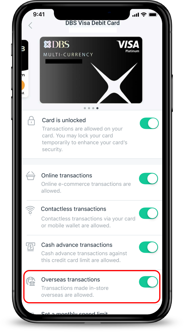Customise your Card Functions with Payment Controls | POSB Singapore