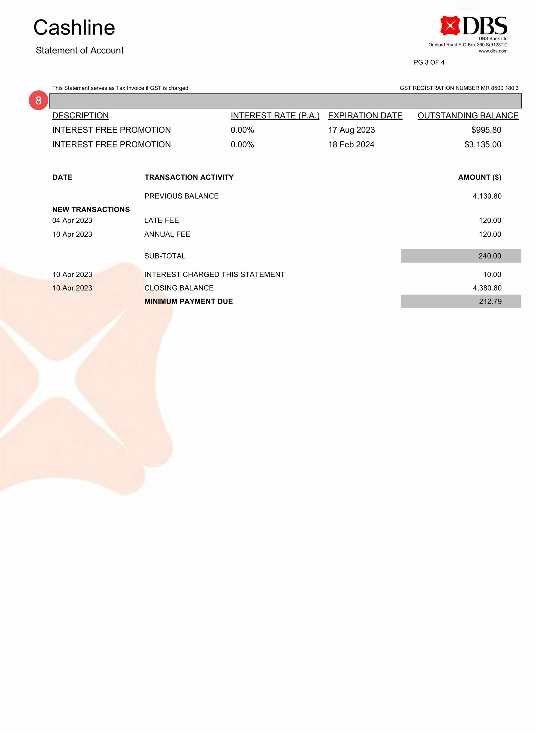 Understanding your Cashline Statements | POSB Singapore