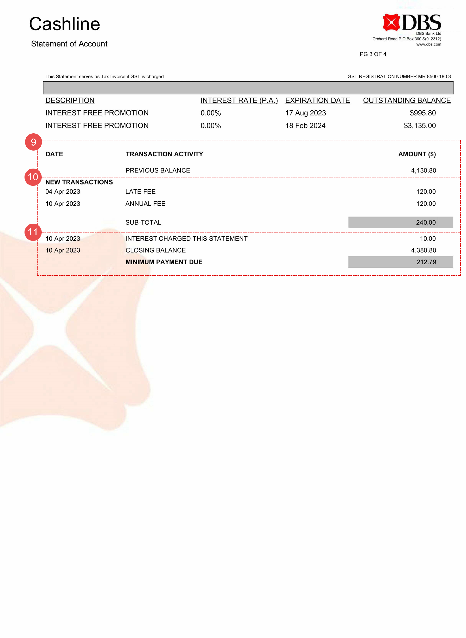 Understanding your Cashline Statements | POSB Singapore
